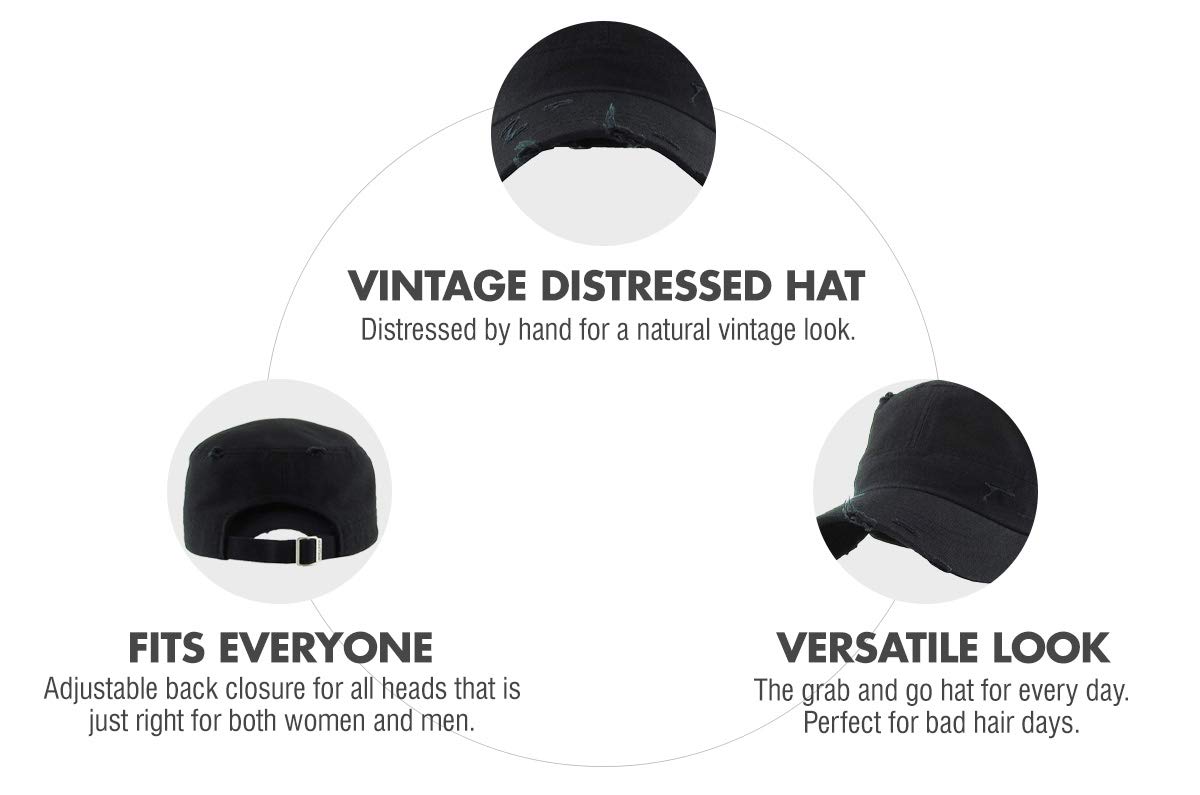 KBETHOS KBK-1466 PNK Vintage Distressed Cadet Army Cap Basic Everyday Military Style Hat