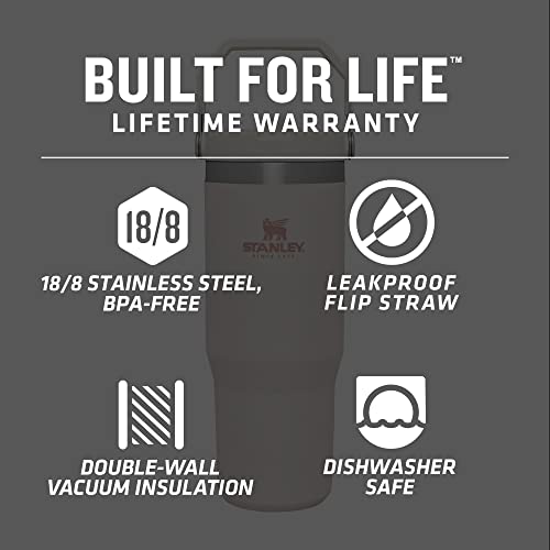 Stanley IceFlow Stainless Steel Tumbler with Straw - Vacuum Insulated Water Bottle for Home, Office or Car - Reusable Cup with Straw Leakproof Flip - Cold for 12 Hrs or Iced for 2 Days