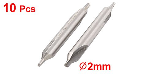uxcell 2mm 60 Degree Double End HSS Center Drill Countersink Bit Tool 10Pcs