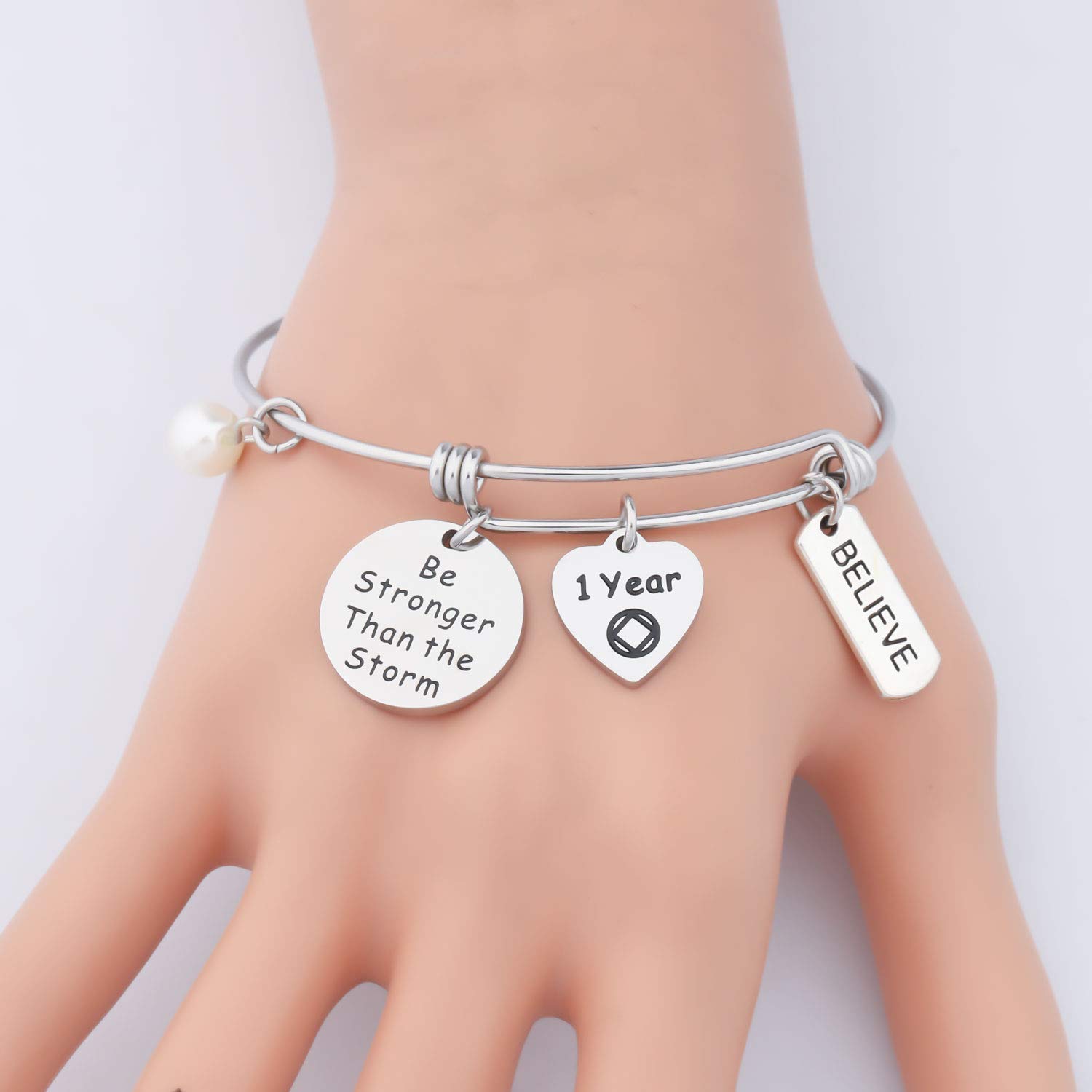 LQRI NA Jewelry Sobriety Recovery Gift Sobriety Gift 1 Years 5 Years 10 Years Addiction Recovery Bracelet(NA 1)
