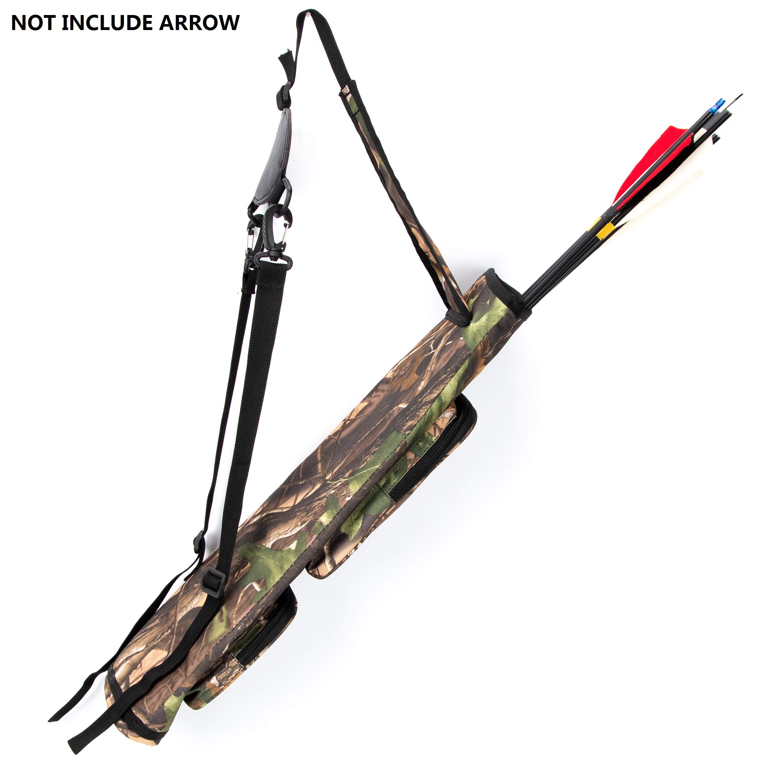 JEKOSEN Back Arrows Quiver Holder Shoulder Bag Hanged Target Shooting Quiver for Arrows with Front Pockets(Camouflage)