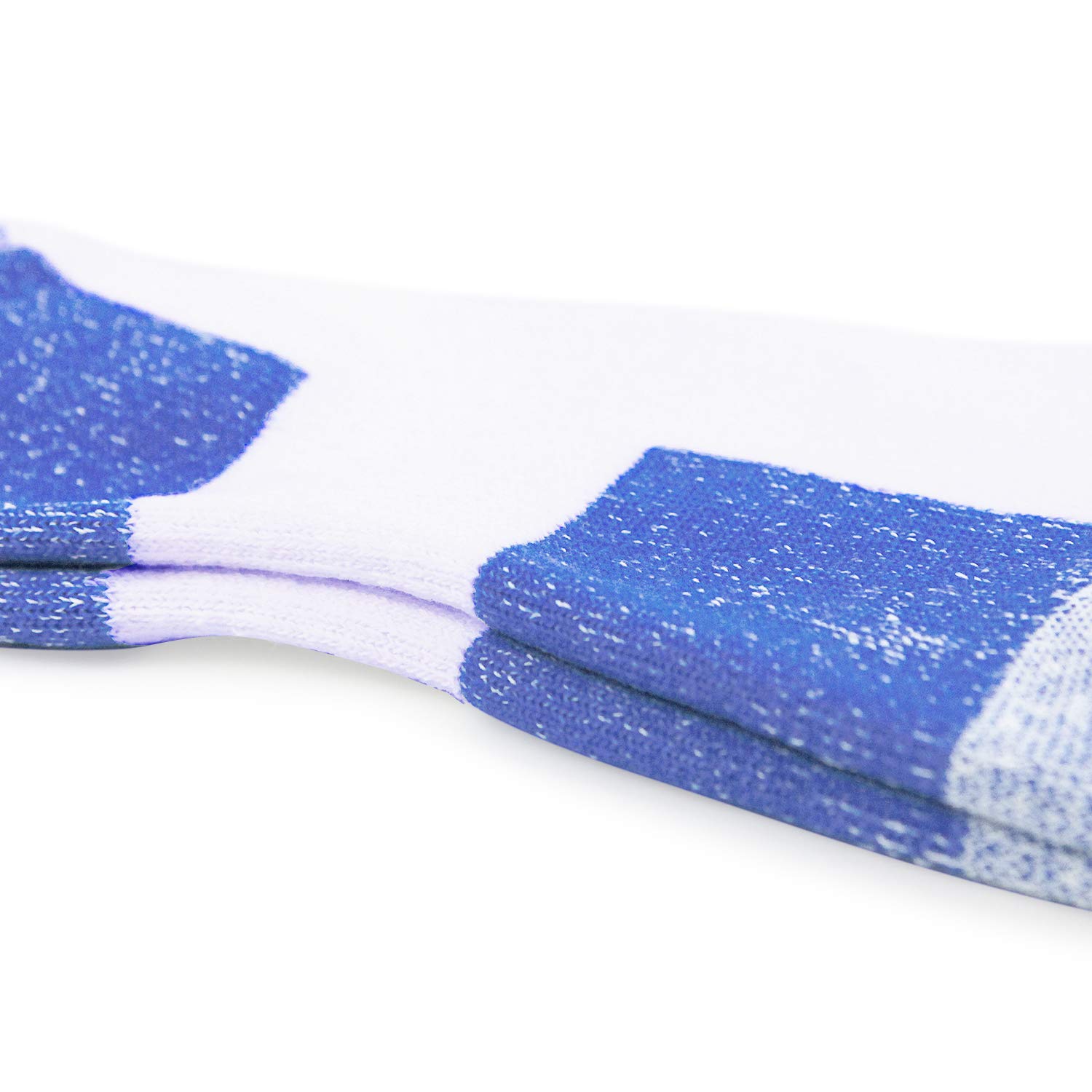 JOURNOW 10 Pairs Men's Cotton Extra Heavy Cushion Low Cut Socks (10-13, White+Blue, numeric_10)