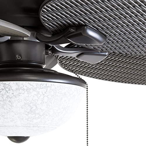 Honeywell Ceiling Fans Inland Breeze, 52 Inch Tropical Indoor Outdoor Ceiling Fan with Light, Pull Chain, Three Mount Options, Weather Resistant Blades - 50510-01 (Bronze)