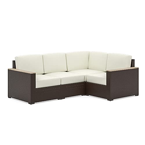 Homestyles 6800-411D9-T 4-Piece Sectional Set, 4PC 6 Seat, Beige/Brown
