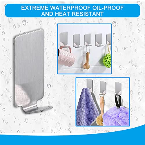VENGABY 12 Pack Razor Holder for Shower, Shaver Hook Hanger Stand, Heavy Duty Self Adhesive Hooks, Stainless Steel Utility Towel Hook Bathroom Kitchen Organizer for Robe Towel Bathrobe Coat