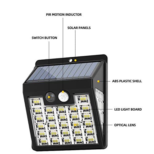 Solar Outdoor Lights, Street Light Ip65 Waterproof Outdoor Solar Powered Dusk to Dawning with Motion Sensor Led Floods Light for Parking Lot, Drive-Way