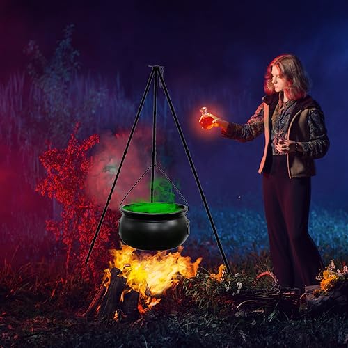 Witches Cauldron Halloween Decorations Large Witches Cauldron on Tripod with Lights Halloween Decorations Black Witch Decor for Home Outdoor Indoor Yard Halloween Props Witch Cauldron Pot