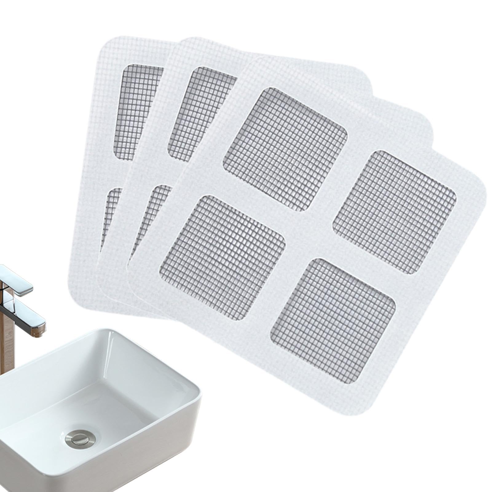 Shower Drain Sticker - Hair Guard Sewer, Floor Drain Mesh | 3 Bathtub Strainer Hair Catcher Patches, Disposablle Prevent Clogged Drains Filter Screen, Kitchen Sink Strainer Stopper for Trash