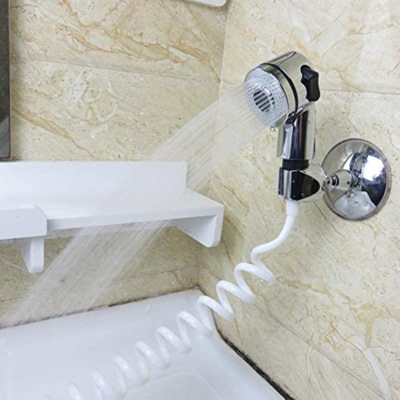 Sink Faucet Sprayer Attachment,Sprayer Head for Shampoo Bowl, Pedicure Spa, Salon,Side Control Button Sink Replacement Part for Hair Washing Dog Baby Shampoo Bath, Stainless Steel