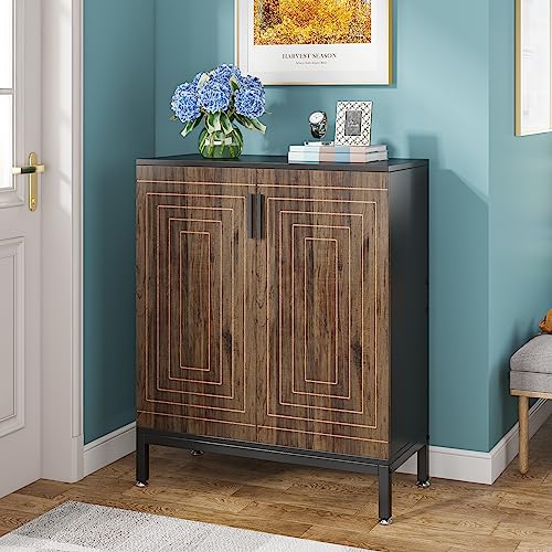 TRIBESIGNS WAY TO ORIGIN Shoe Cabinet, 20 Pairs Modern Shoe Storage Cabinet with Doors, 6-Tier Freestanding Entryway Shoe Organizer Rack for Living Room, Closet, Rustic Brown