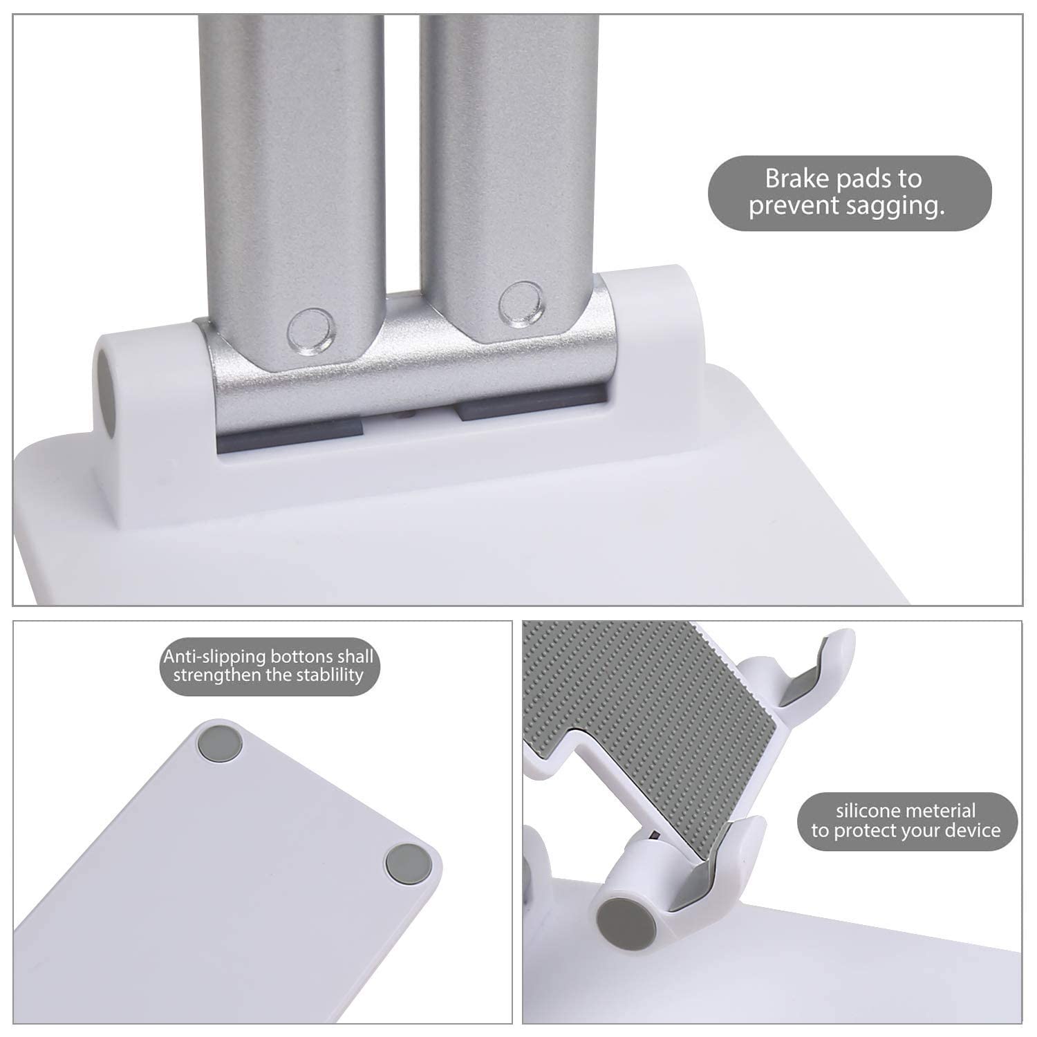 Tablet Stands and Holders Adjustable for Kids,Foldable Heavy Duty Strong Double Rod Support Dock Compatible with iPhone 11 Pro XS Max XR X 8 Plus Samsung Galaxy S10 9 8 & Tablets