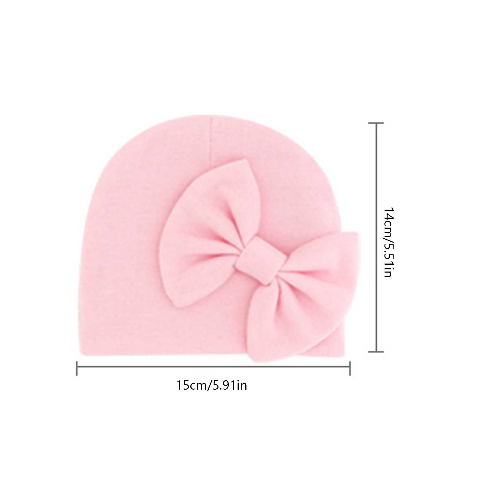 Infant Hat and Gloves Set Soft Newborn Hats for Girls Knit Baby Hat with Bow No Scratch Mittens 0 3 Months (Navy, A)