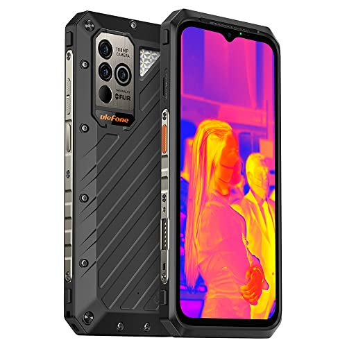 Ulefone Power Armor 18T 5G Unlocked Rugged Phone 2023, 17GB+256GB MTK Dimensity 900 Android 12 Cell Phone, 108MP Rear Camera+Thermal Imaging Camera, 6.58" FHD+ 9600mAh Unlocked Smartphones 5G HiFi