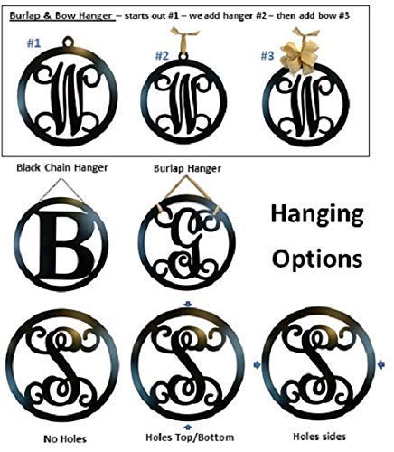PK Décor Initial Decor for Wall, Metal ACM Initial Sign for Home, 24 inch Script Font, Weatherproof Outdoor Decor, Single Letter Circle Monogram Wreath, QUICK