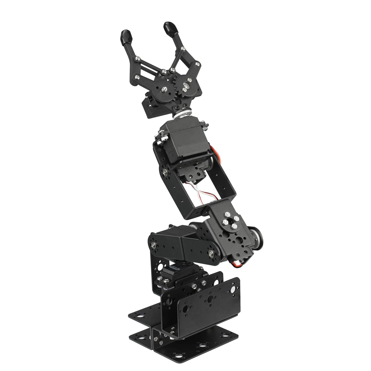 ROT3U 6DOF Black Aluminium Robot Arm Mechanical Claw Robotic Claw Kit (Unassembled Parts without Servos)