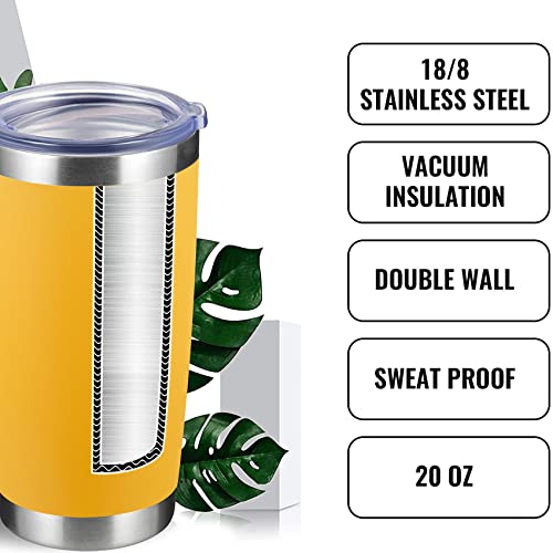 TDYDDYU 12 pack 20 OZ Double Wall Stainless Steel Vacuum Insulated Tumbler Coffee Travel Mug With Lid, Durable Powder Coated Insulated Coffee Cup for Cold & Hot Drinks (Orange, 12 pack)