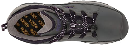 KEEN Targhee Low Height Waterproof Hiking Shoes, Magnet/Tillandsia Purple, 4 US Unisex Big Kid