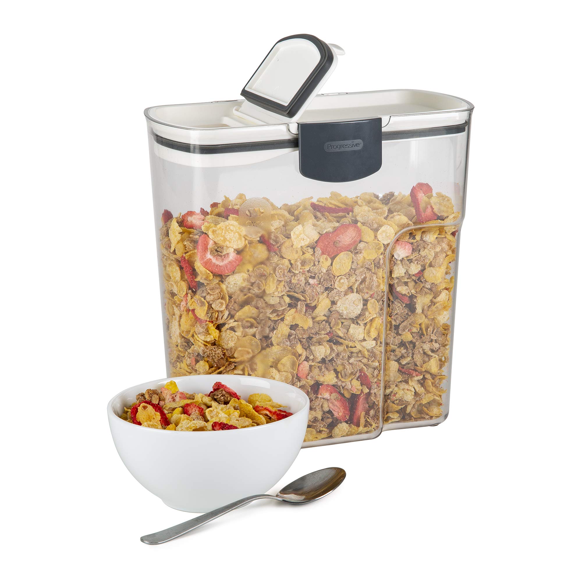 PrepWorks by Progressive 4.5-Quart Large Plastic Cereal Keeper Container with Airtight Lid and Measurement Markings, Clear