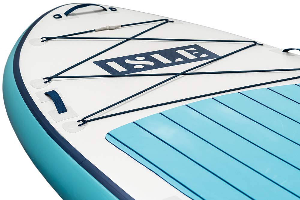 ISLE Megalodon Inflatable Stand Up Paddle Board & iSUP Bundle Accessory Pack — Up to 1,050 lbs Capacity — Durable, Lightweight with Stable Stance — 15' L x 56" W x 8" Thick