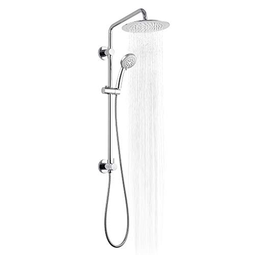 PULSE ShowerSpas 1088-CH SeaBreeze II Shower System with 8" Rain Showerhead, Slide Bar and Multi-Function Hand Shower, Polished Chrome
