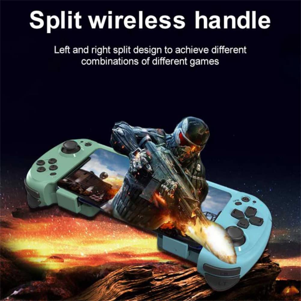 Portable Left And Right Separation Gamepad Wireless Bluetooth Compatible Gamepad Joystick For Android Smartphone PC TV MOCUTE-061 (Blue green)