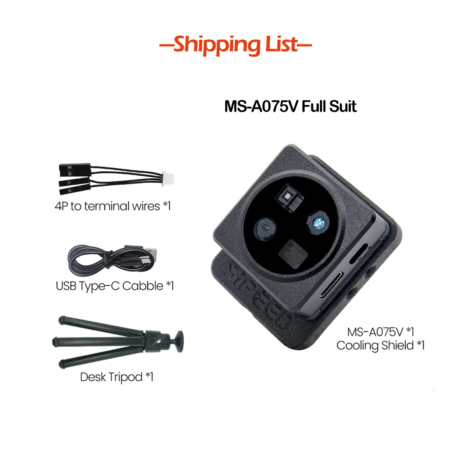 Sipeed MaixSense A075V 1080P TOF 3D Depth Vision MCU ROS Camera Onboard Cortex A7@1.5GHz CPU 0.4T NPU with UART USB2.0 Port for SLAM Mapping 3D Face Recognition Support ROS1 ROS2 Python SDK