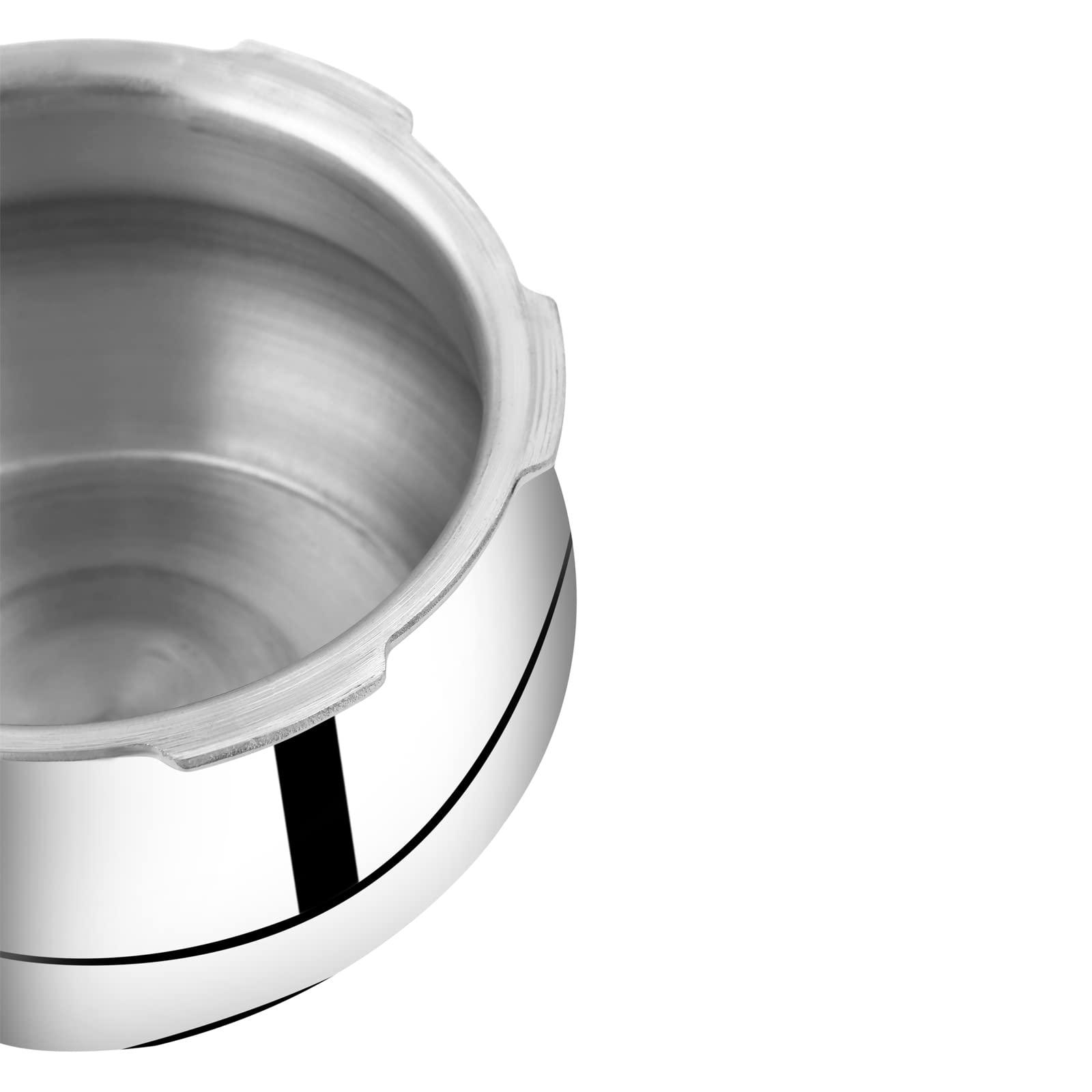 Prestige PRDAH2 Deluxe Plus 2-Liter New Flat Base Aluminum Pressure Handi for Gas and Induction Stove, 2-Liter, Small, Silver