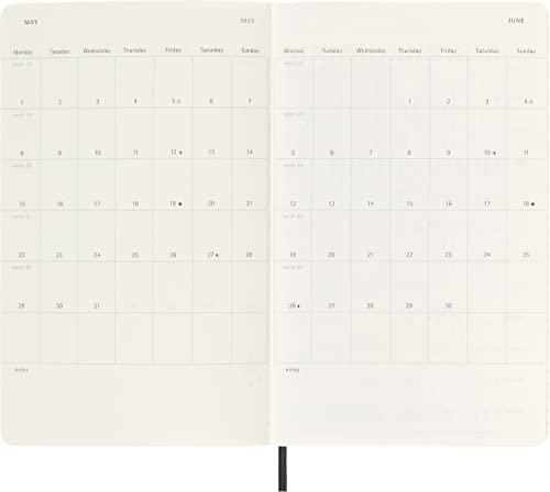 Moleskine Classic 12 Month 2023 Daily Planner, Soft Cover, Large (5" x 8.25"), Black