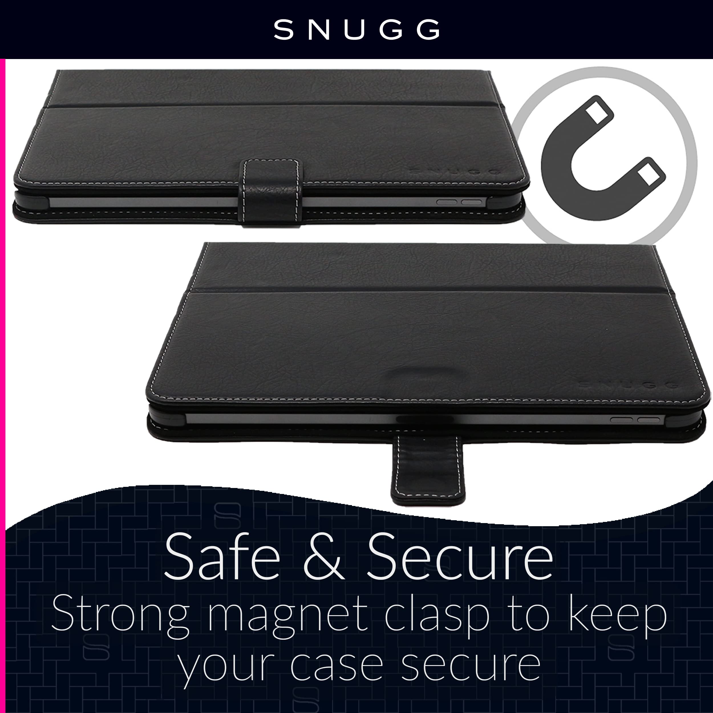 Snugg iPad 10th Generation Case (2022) - Leather Protective 10th Gen iPad case - Cover with Flip Stand for 10.9 inch iPad Case 10th Generation - Blackest Black