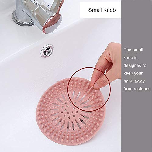 Sink Drain Strainer Durable Silicone Suckers for Bathroom and Kitchen,Sink Filter Sewer.Hair/vegetable scraps/garbage filters,Hair Stopper Shower Drain Filter,Easy to install and clean(5PCS)