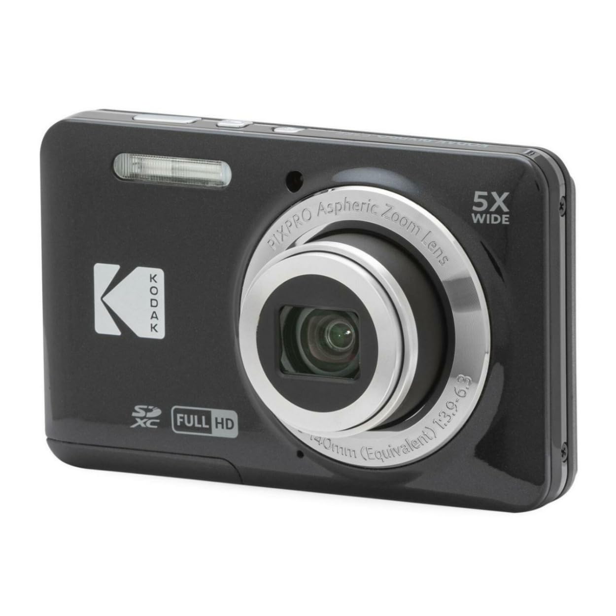 Kodak PIXPRO Friendly Zoom FZ55 Digital Camera (Black) Bundle with Case for Compact Cameras, and Kodak 32GB Class 10 UHS-I U1 SDHC Memory Card (3 Items)