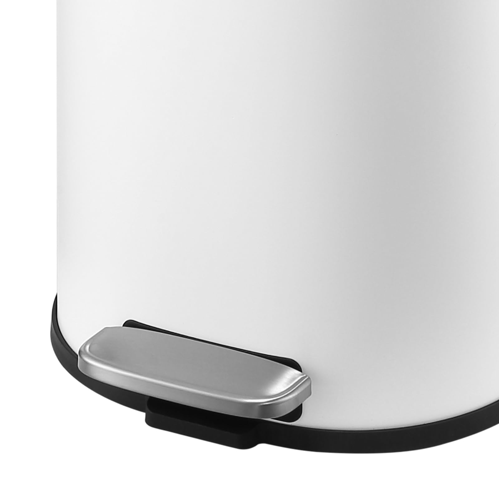 Takywep 8 Gallon Bathroom Step Trash Can, 30-Liter Square Foot Pedal Garbage Can with Soft-Close Lid for Kitchen, Without Inner Bucket, White