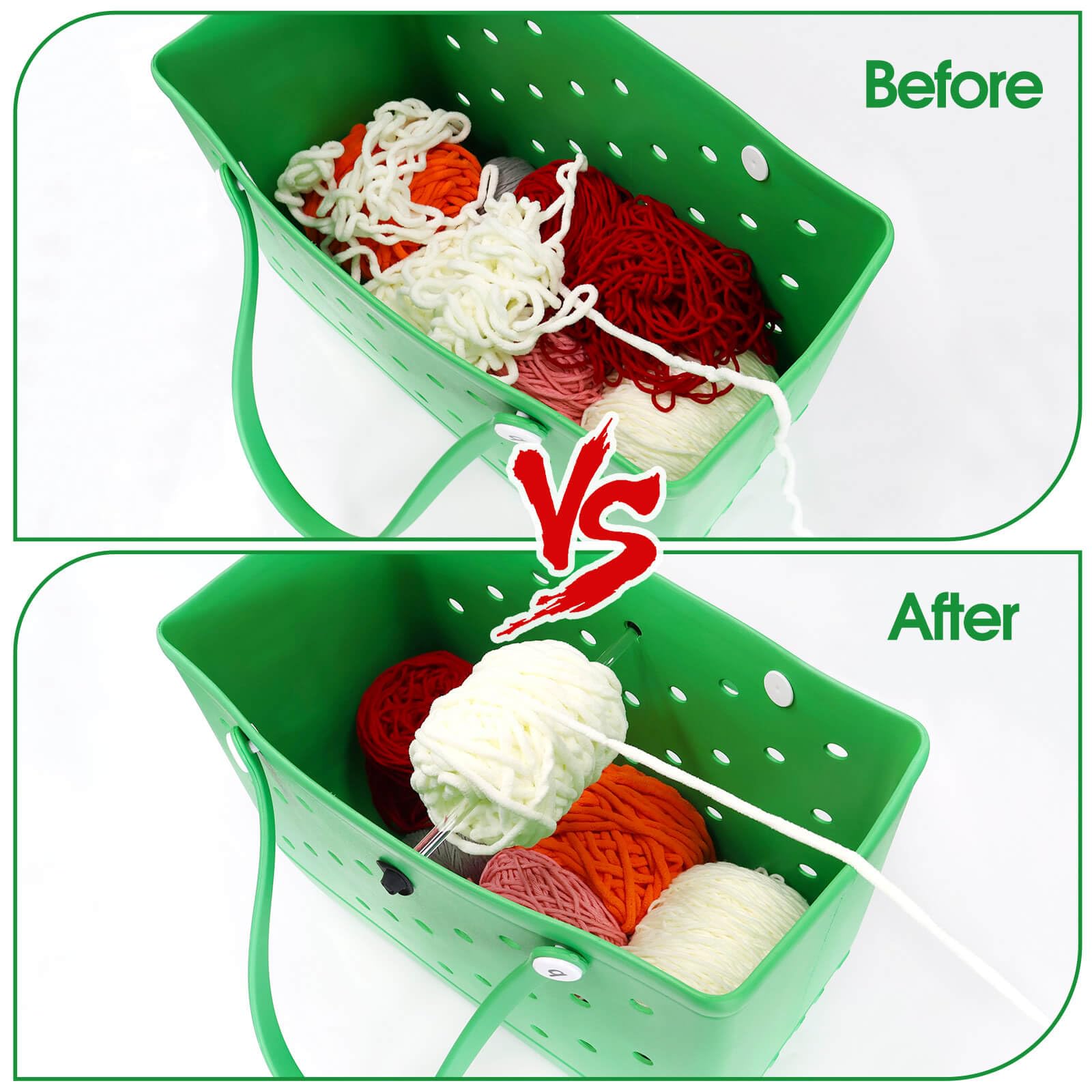 TIFFYONEK Yarn Spinner Compatible With Bogg Bag, Acrylic Yarn Holder With 2 Pcs Straw Covers, Yarn Holder for Crocheting and Knitting Gift for Craft Lover