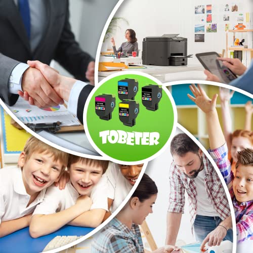 ToBeter Remanufactured CS310 CS410 CS510 Toner Replacement for Lexmark 701HK 70C1HK0 701HC 70C1HC0 701HM 70C1HM0 701HY 70C1HY0 Toner for CS310dn CS310n CS410n CS410dn CS510de (4 Pack, BK/C/M/Y)