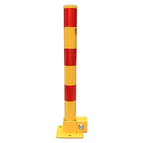 TzUfa Car Parking Space Lock Bollard, High Visibility Yellow and Red Lockable Fold Down Car Parking Barrier Post, Private Car Park Driveway Guard Saver Blocker with Locking Base (Color : Red)
