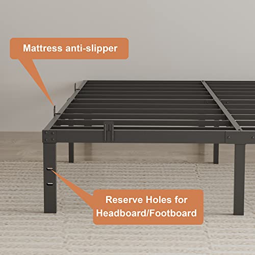 Umyder Queen Size Bed Frame with Steel Slats Support,Sturdy and Durable No Box Spring Needed 14 Inch High Metal Iron Platform Bedframes Black Heavy Duty 3500lbs,Noise Free,Easy Assembly