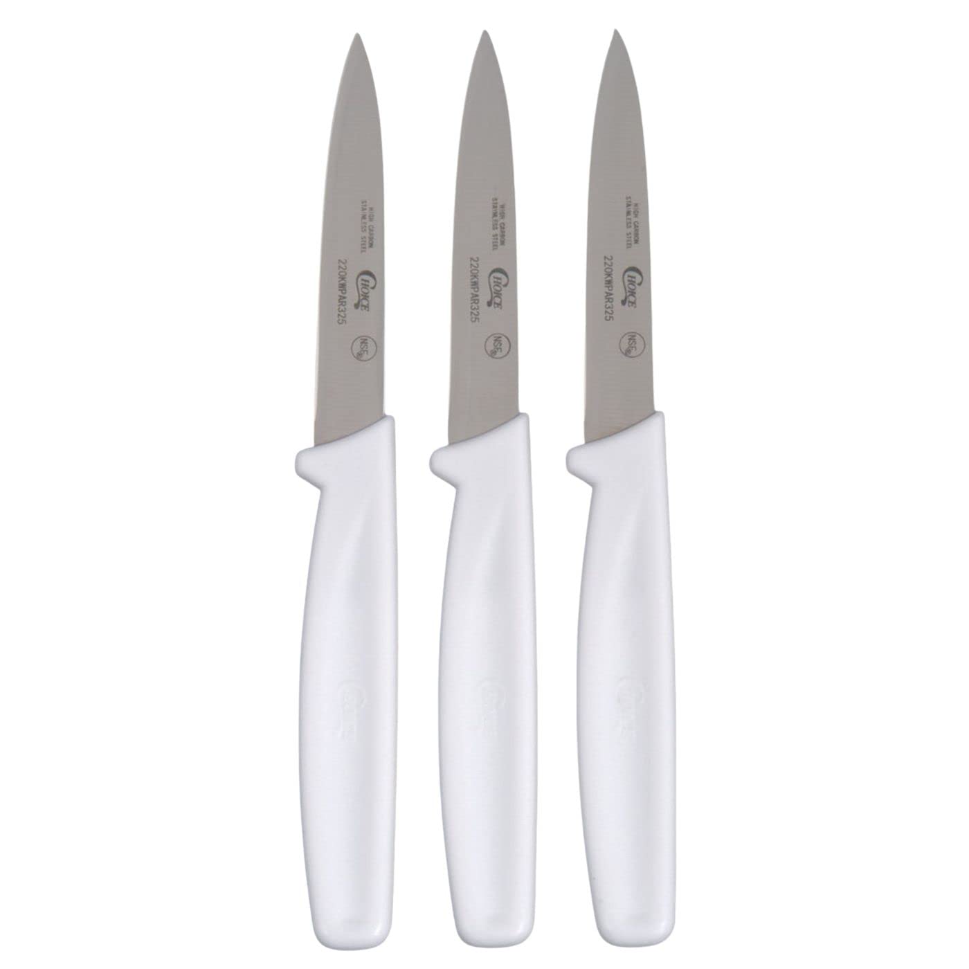 Paring Knives Set Of 3 White Handle 3.25 inch Paring Dishwasher Safe Fruit Choice Pairing Knife, Small Piece Kitchen knive pack sharp professional pairing knive pack, kiwi knife, mini