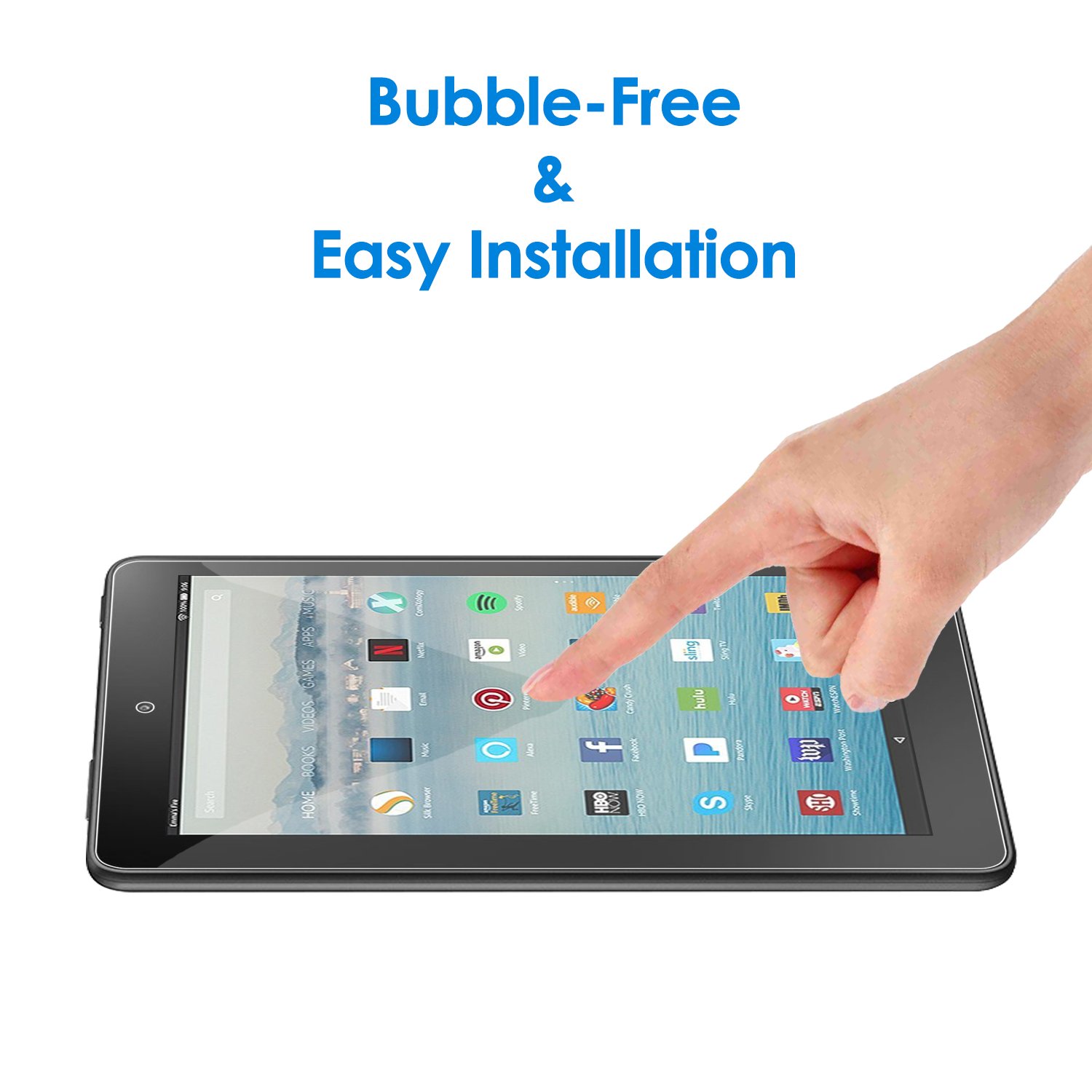JETech Screen Protector for Amazon Fire HD 10 Tablet 10.1" (7th / 9th Generation, 2017/2019 Release) and Fire HD 10 Kids Edition, Tempered Glass Film