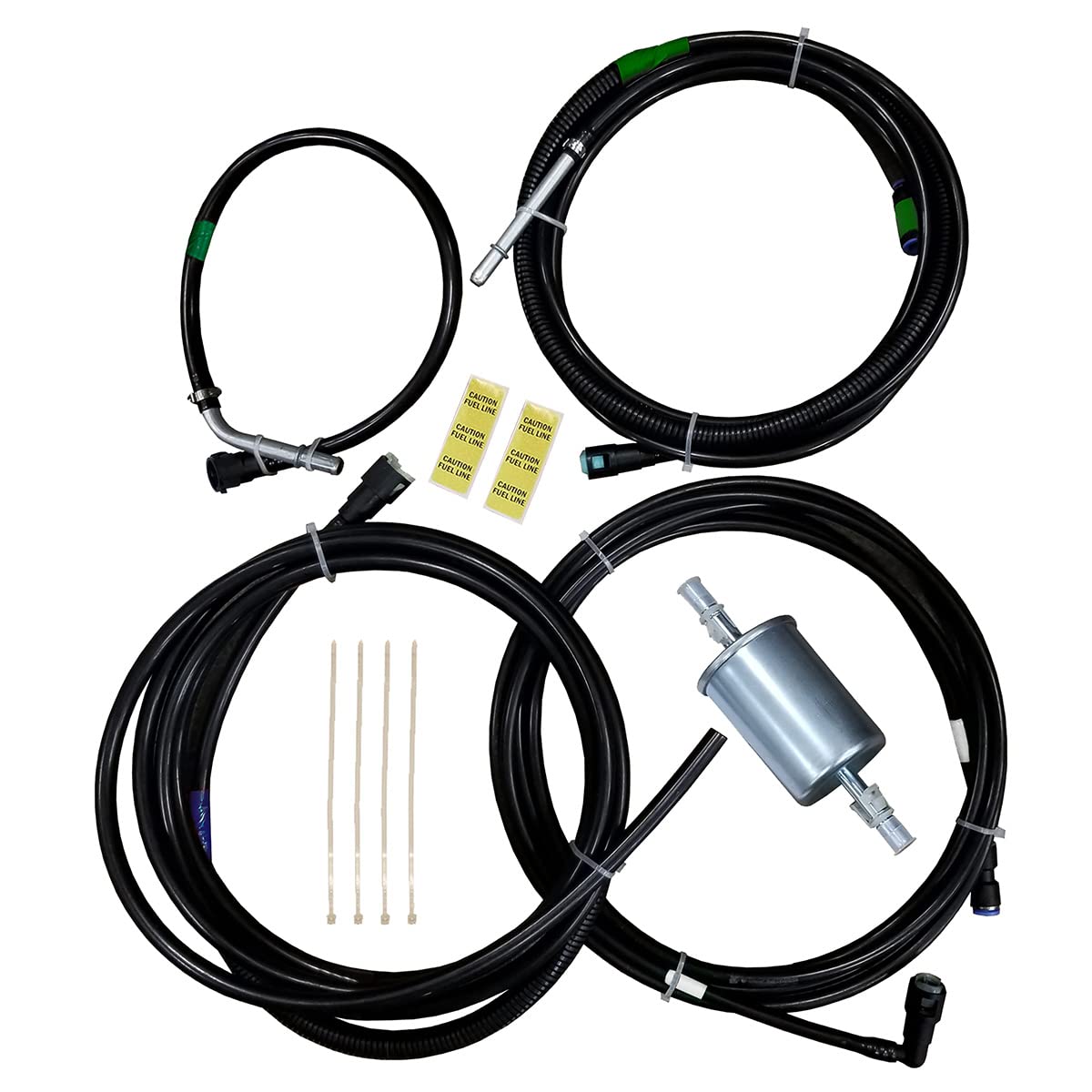 Inline Tube Replacement For 1999-03 Chevrolet GMC Silverado Sierra V8 (Excl. Flex Fuel & Diesel) Supply, Return, & Vapor Complete Nylon Fuel Line Kit