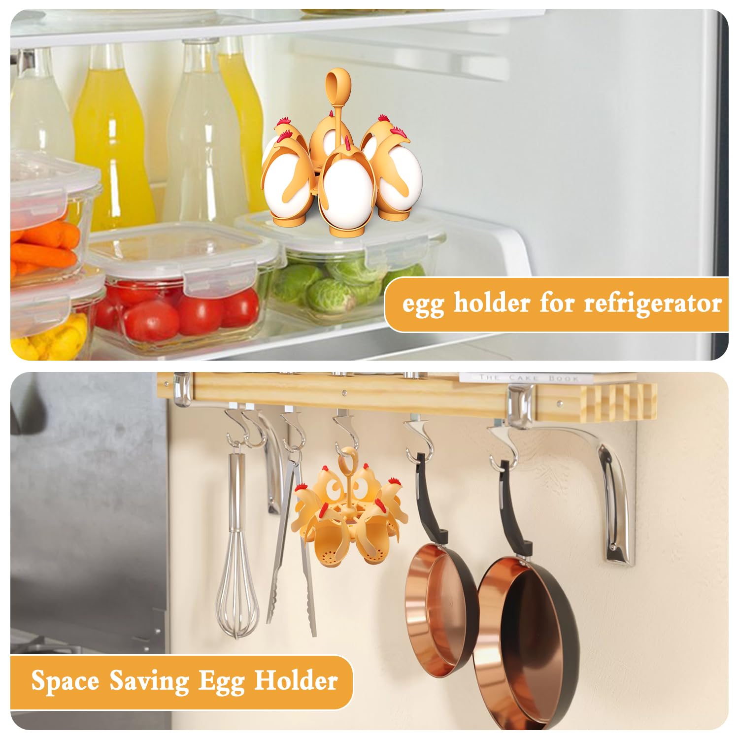 Silicone Egg Poached Egg Hard Boiled, Chicken Egg Holder Soft Boiled Eggs Molds Egg Poacher, Easy Clean Hard-Boiled Egg Maker Egg Boiler for Kid, Hold 6 Egg Boiled Egg Holder for Cooking, White
