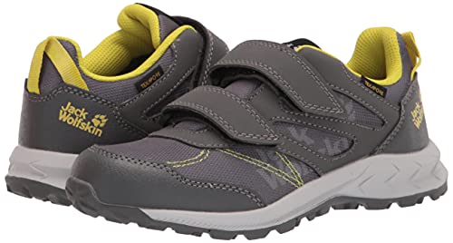 Jack Wolfskin Woodland Texapore Low Vc K Hiking Boot, Grey/Light Green, 11 US Unisex Big Kid