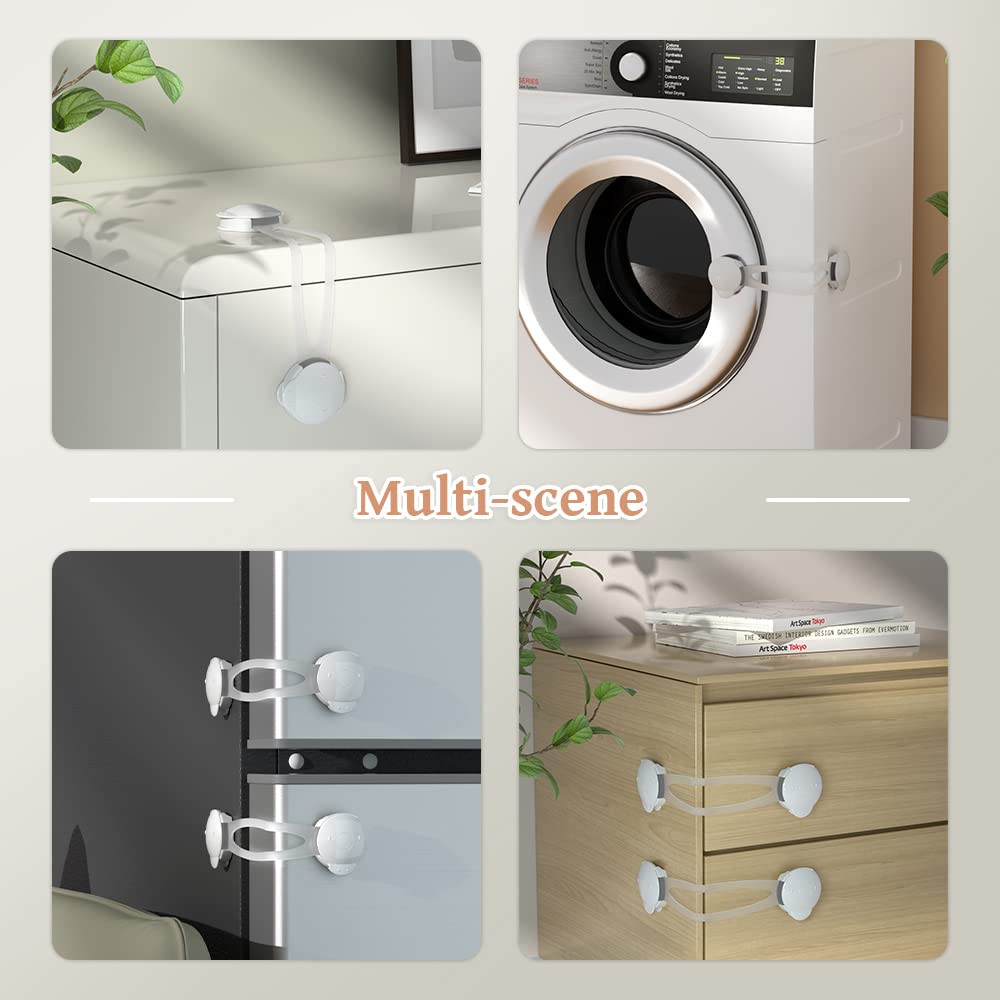 SAFELON 6 Pcs Baby Safety Multi-Purpose Locks, Childproof Cabinet Lock, Drawer Lock, Fridge Lock