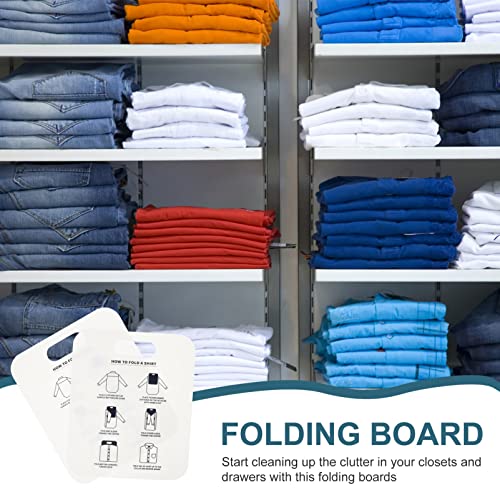 VICASKY Laundry Folder 2Pcs Shirt Folding Board Cardboard Clothes Folder PP Simple Laundry Folding Helper Tool Board T Shirts Dress Shirts(White) Laundry Organization