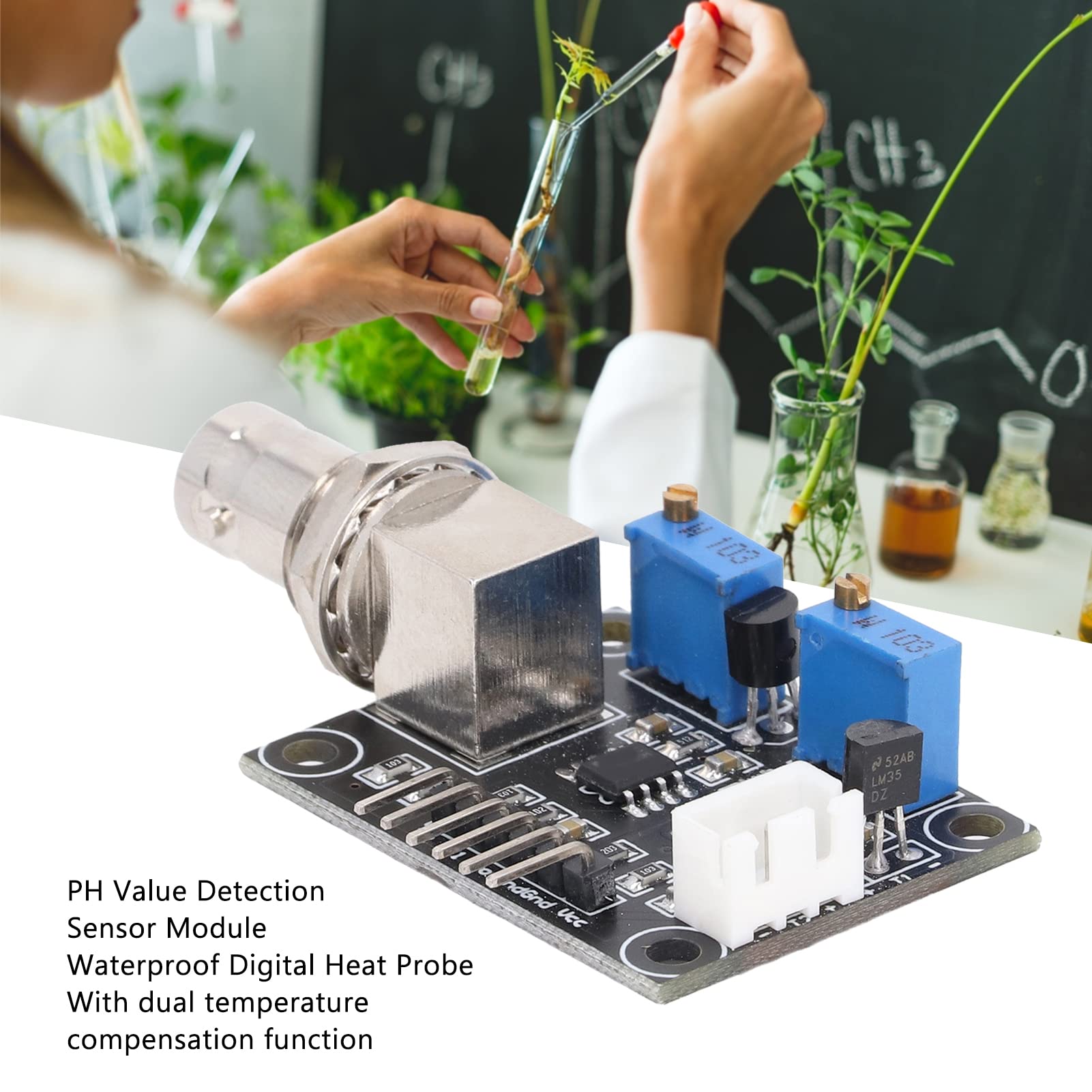 Value Sensor Module, Detection Sensor BNC Connector Digital Probe Monitor Kit PH0β14 Value