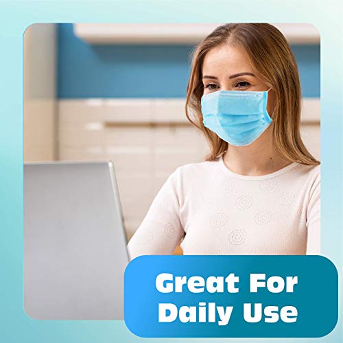 Kenko 50pcs Disposable 4-Ply Face Masks Blue & 50 pcs 4-ply MEDICAL Face Masks Black, Breathable & Comfortable Filter Safety Mask, Protective
