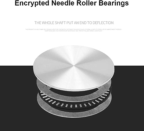Lazy Susans Turntable Tempered Glass Lazy Susan Turntable, Round Frosted Tempered Glass Tabletop Rotating Serving Tray For Dining Table - Transparent (Color : 12mm/0.5in Thick, Size : 68cm/27in)