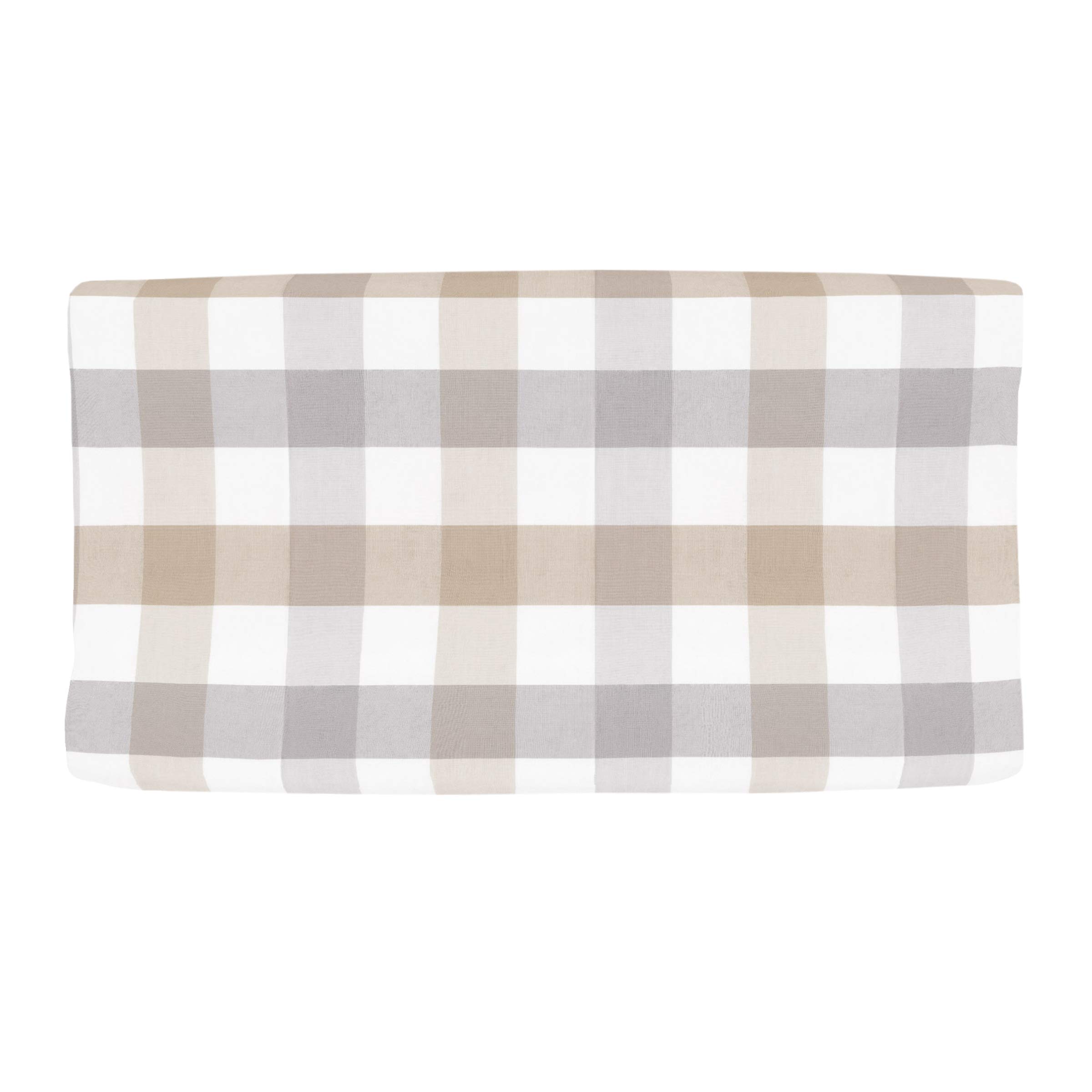 Kimberly Grant Woven Buffalo Check Grey and Taupe Changing Pad Cover