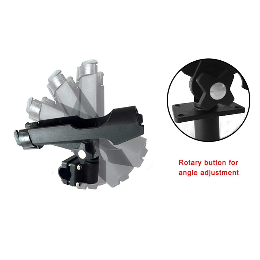 MengK Adjustable Fishing Rod Rack Holder 360° Rotating Kayak Rail Boat Fishing Support Tool Accessory Pole Bracket