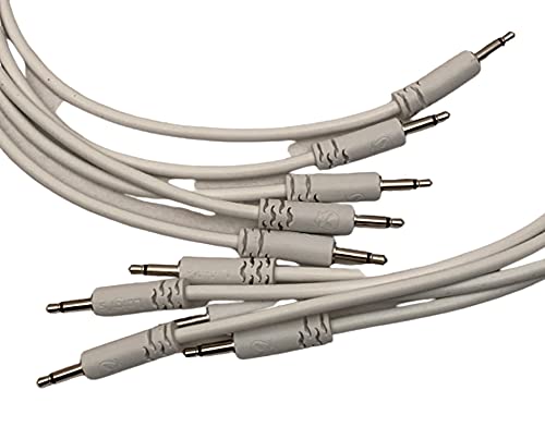 Luigis Modular Supply Spaghetti Eurorack Patch Cables - Package of 5 White Cables, 18 (45 cm)