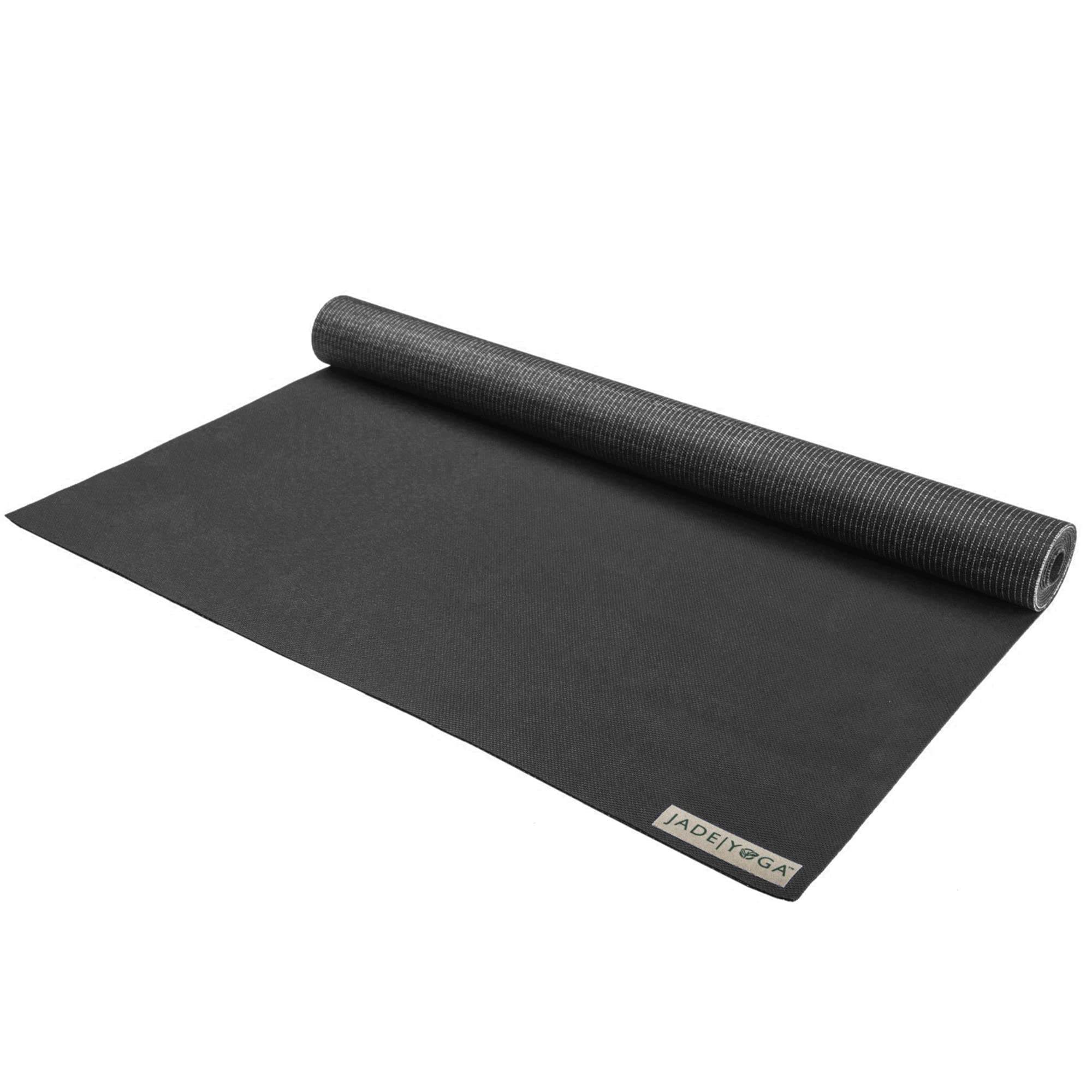 JadeYoga Voyager Yoga Mat - Lightweight & Portable Rubber Yoga Mat - Non-Slip Exercise Mat for Women & Men - Great for Yoga, Home Workout, Gym Fitness, Pilates, Stretching, and More (68" Black)